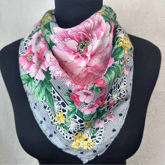 Vintage | Accessories | Vintage Alcott Andrews Floral Silk Scarf | Poshmark